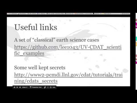 2016-08-11 Tech Dive: "Community Data Analysis Tools (CDAT)": Charles Doutriaux, LLNL