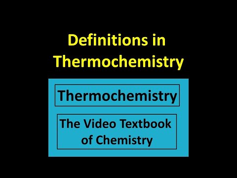 Definitions in Thermochemistry