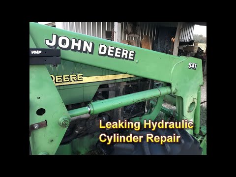 Leaking Hydraulic Cylinder Repair: Replacing hydraulic cylinder seals on a John Deere 541 Loader