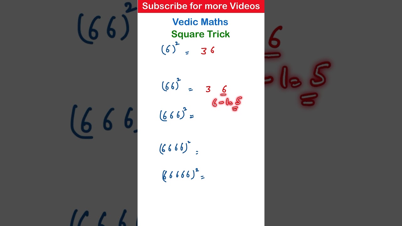 Vedic maths for fast calculations | Square Tricks | Vedic Maths full course
