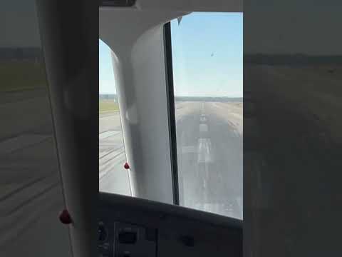 Landing Airplane at Northwest Arkansas National Airport XNA - view from the cockpit of a private jet