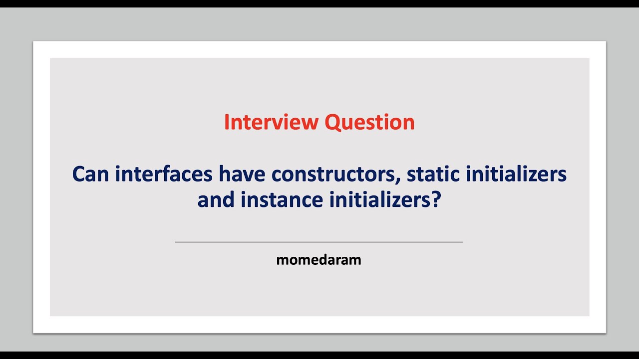 Can interfaces have constructors, static initializers and instance initializers in java ?