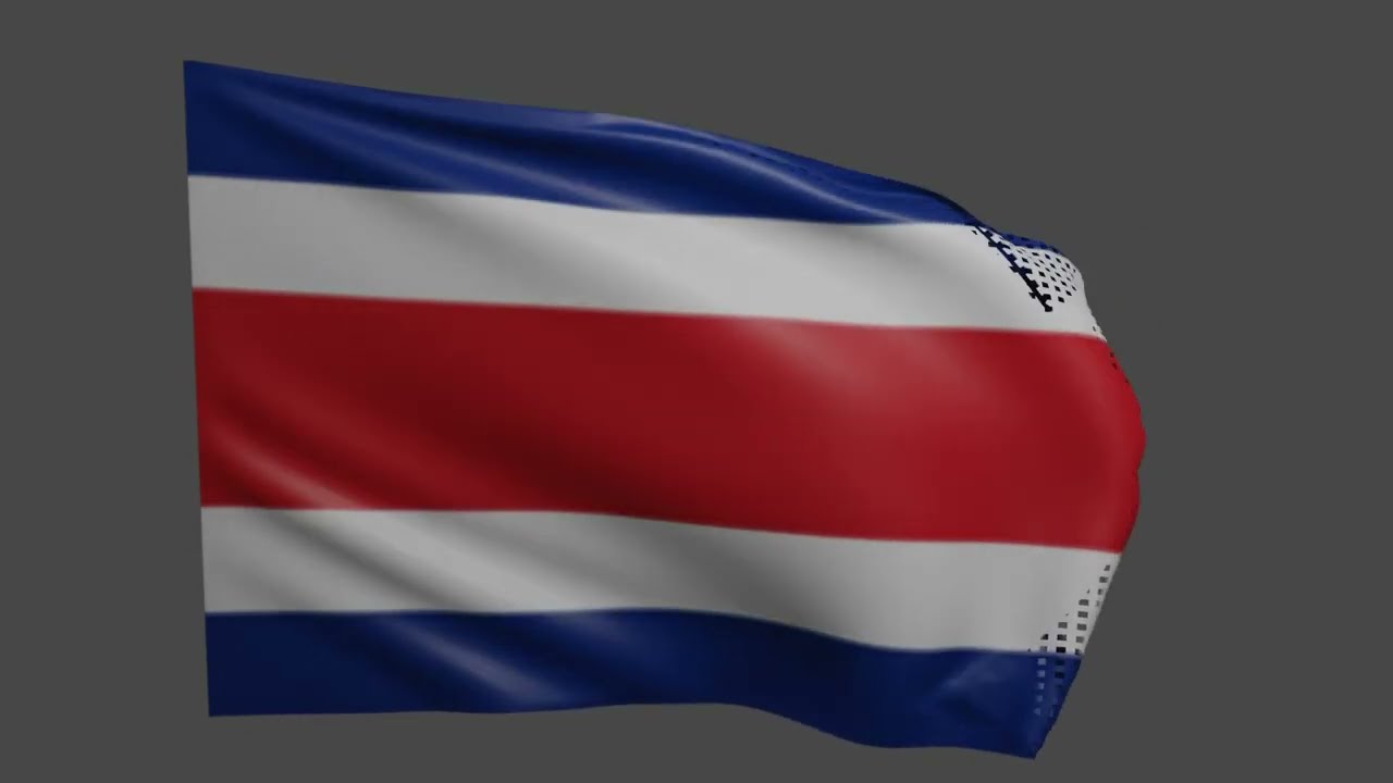 Costa Rica Flag Animation | Costa Rica Flag Flying
