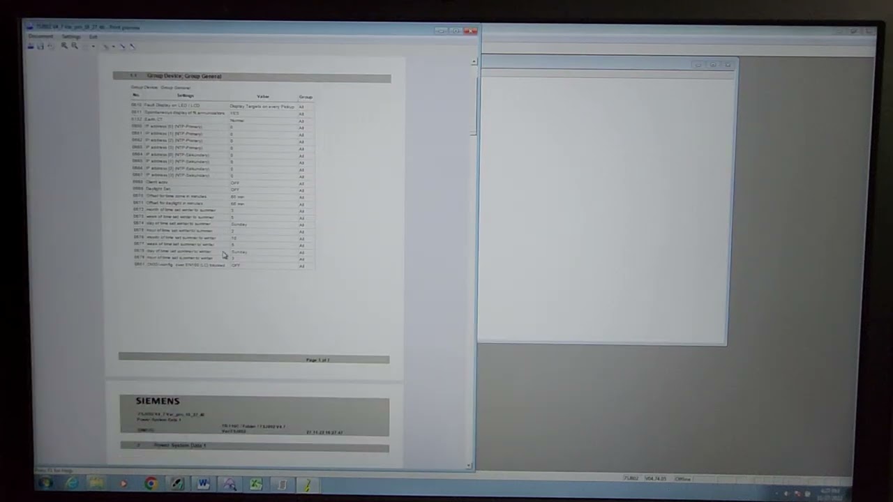 Extracting Siemens IED Relay Setting in PDF and .CSV form via Sigra/Digsi
