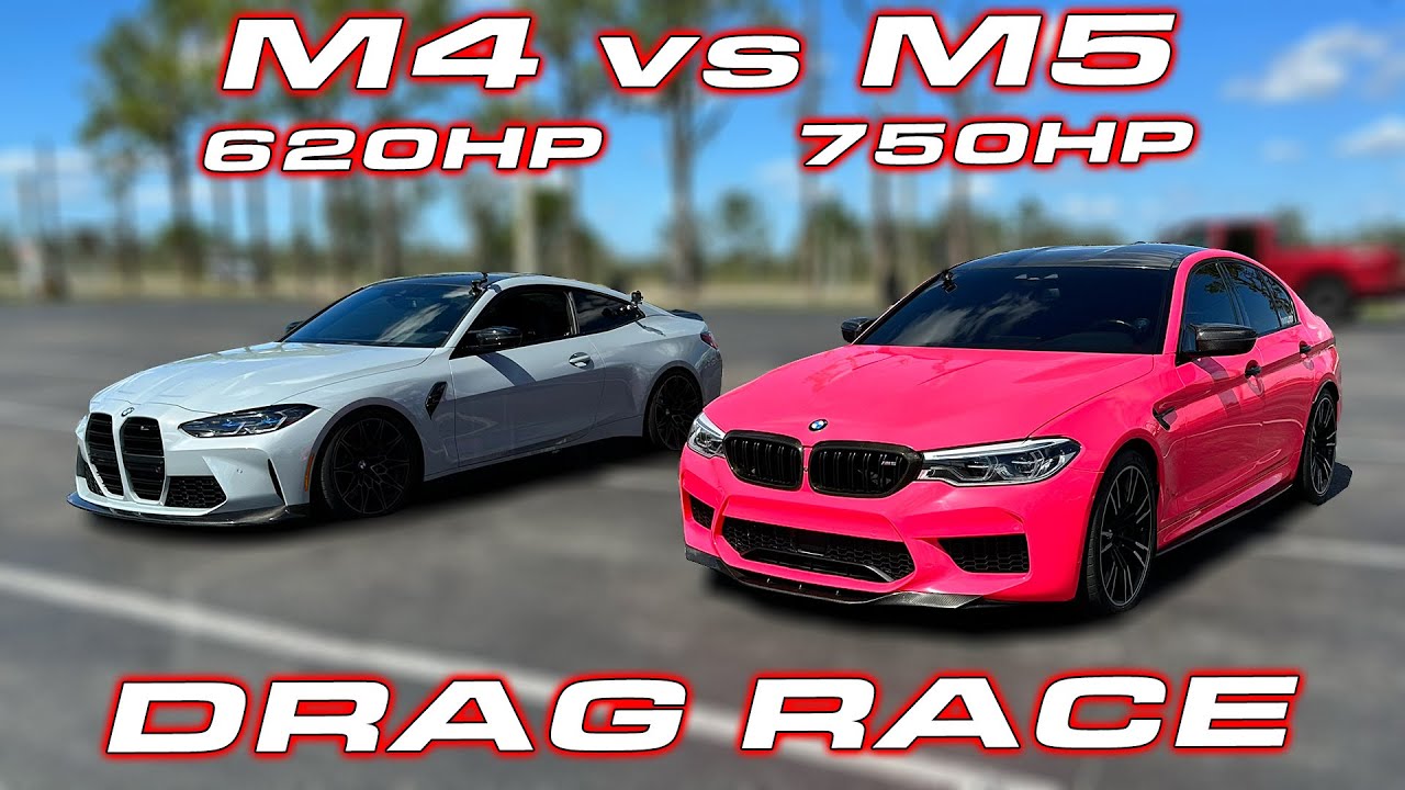 It's Beauty and the Beast in this No-Nonsense BMW M4 vs. M5 Drag Race - autoevolution
