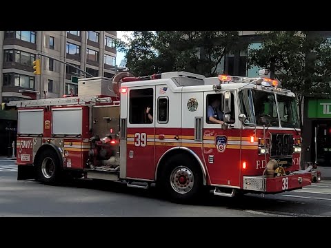 FDNY Engine 39 Responding On 3rd Ave In Upper East Side, Manhattan, New York City