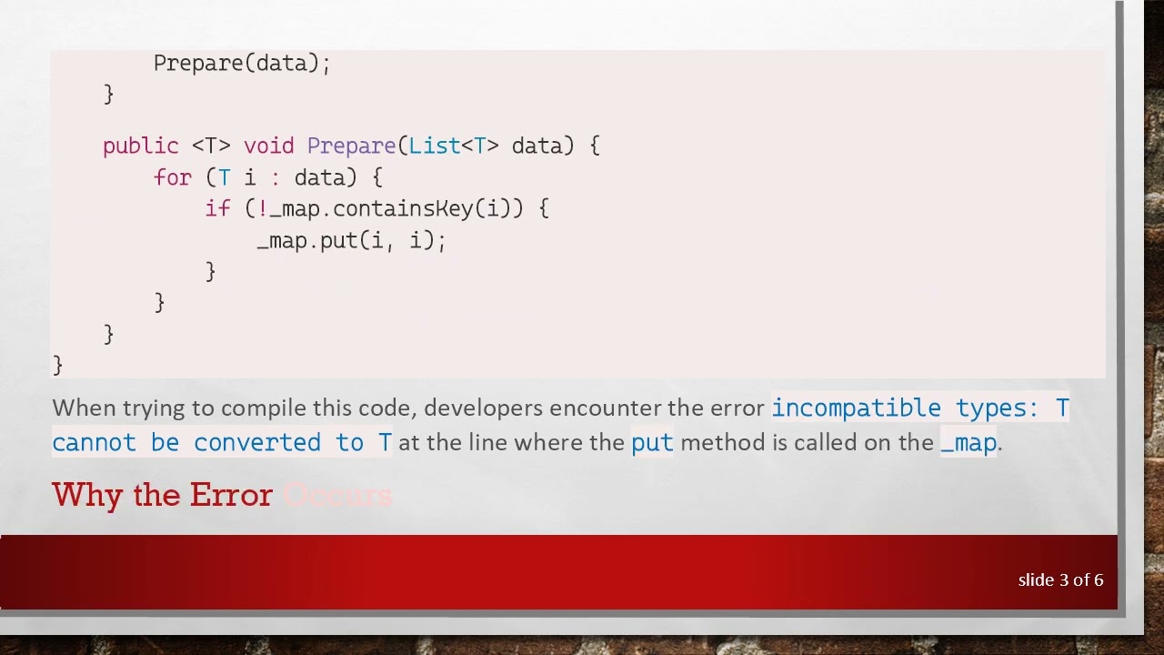 Resolving incompatible types: T cannot be converted to T in Java Generic Maps