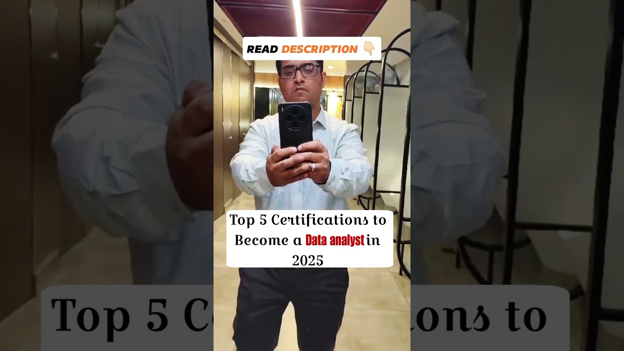 Top 5 certification to Become a Data analyst in 2025 #shorts