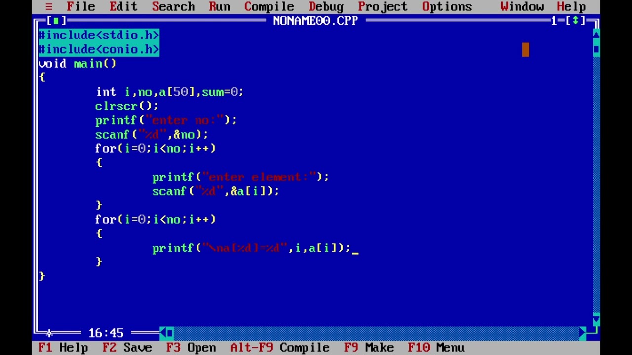 Write a program that will input N integers in an array and calculate anddisplay sum of all numbers.