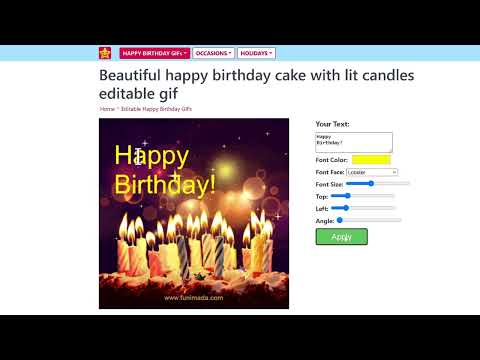 Editable Happy Birthday GIFs by Funimada.com - Simple Demo #GIFeditor #GIFCreator