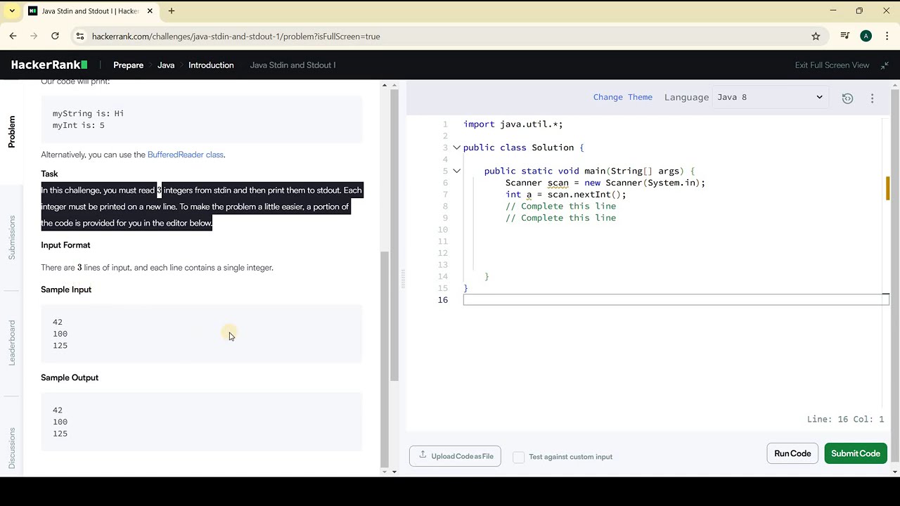 HackerRank Problem -3 Solution | Java Stdin and Stdout |