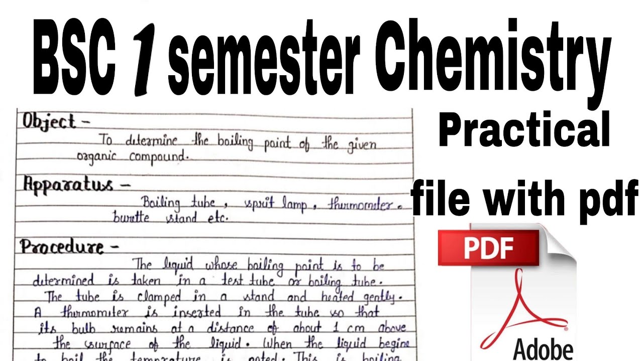 B.sc 1 Semester Chemistry practical file with pdf