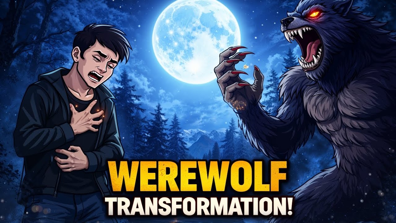 Werewolf transformation/ the cartoon animation short movie