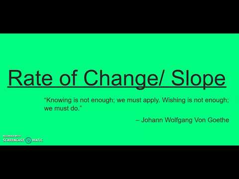 Rate of Change Slope