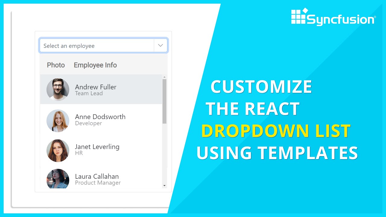 Customize the React Dropdown List Using Templates