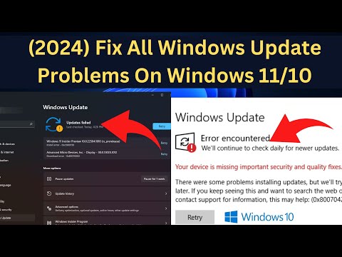 Learn 2024 FIX Fix All Windows Update Problems On Windows 11 and 10 Windows Update Not Working ...