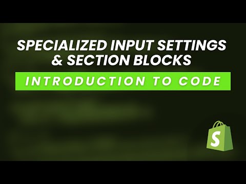 Specialized Input settings & Shopify section blocks