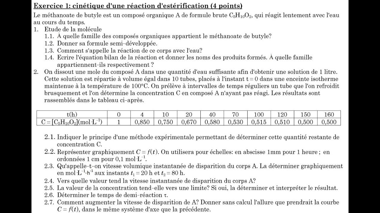 Exercice 1 Composition n 1 de Physique TS2