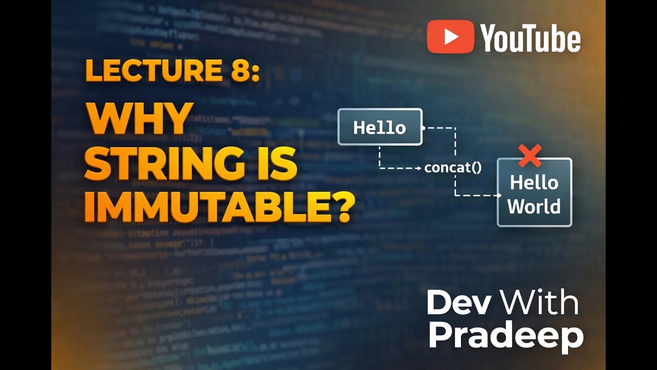 Core Java Lecture 8 | String is immutable ? | why String is immutable ?