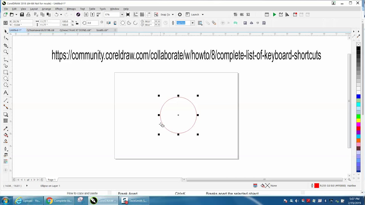 Corel Draw Tips & Tricks Complete List of Short cut keys