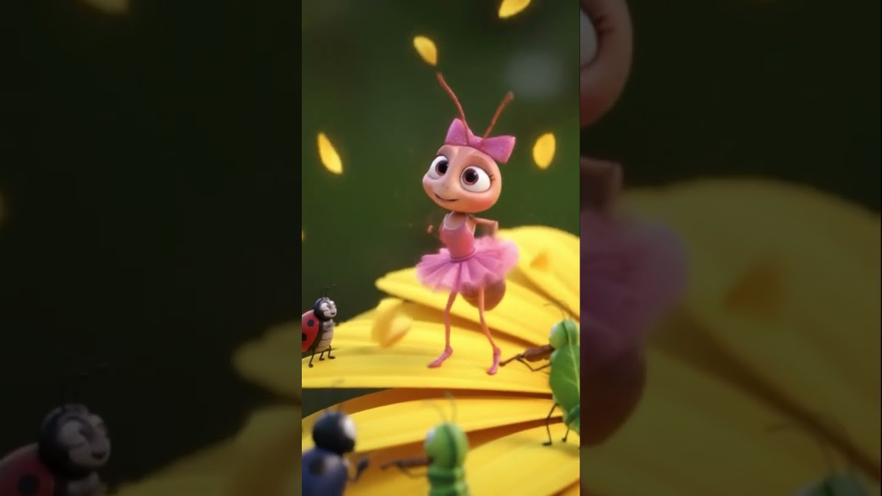 Tiny cute Ant #DancingAnt #TinyAnimals #Cute3DAnimation #TinyCreatureMagic #AntInDress