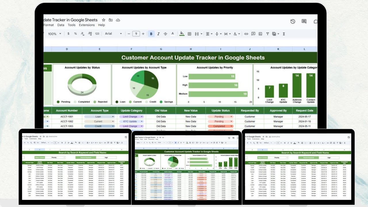 Customer Account Update Tracker in Google Sheets