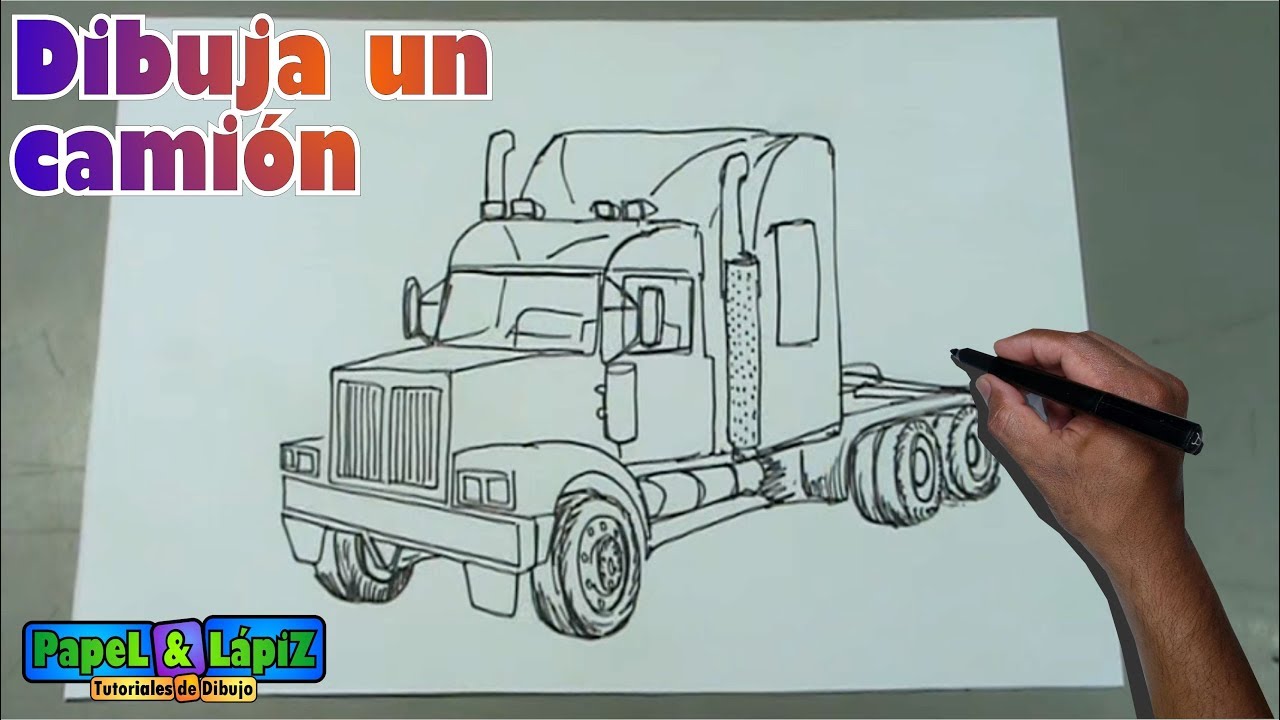 Dibuja paso a paso un camion trailer tractomula - truck