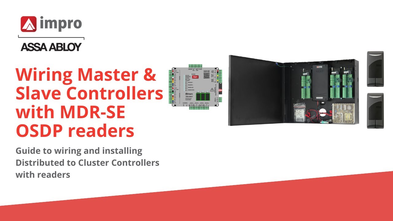 Wiring Distributed Controller (iTRT2) to Slave Cluster Controller with MDR-SE OSDP Reader