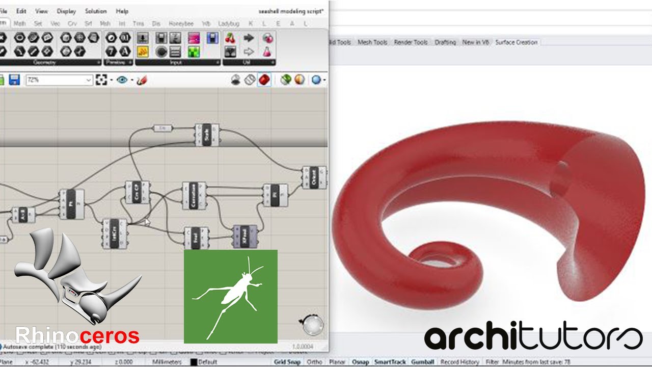 seashell script in grasshopper in rhino | architutors
