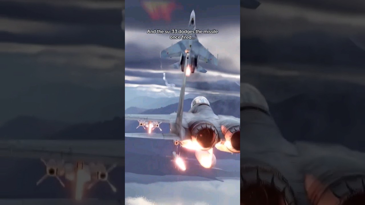 SU-33 Dodges F-15 Missile | Epic Aerial Maneuver #animation