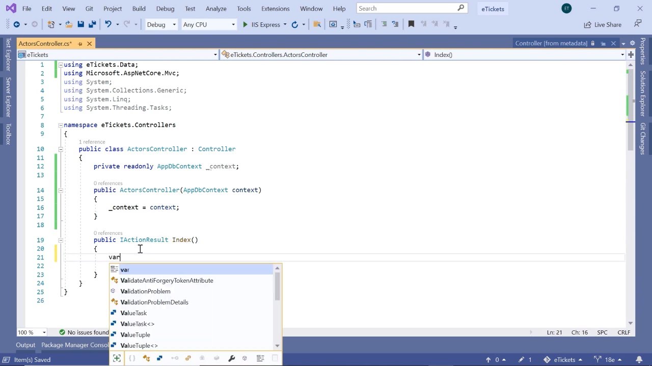 18. Adding your first controller [ActorsController] | ASP.NET MVC