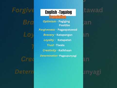 English to tagalog Translation