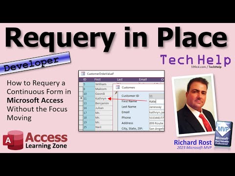 Requery in Place: How to Requery a Continuous Form in Microsoft Access Without the Focus Moving
