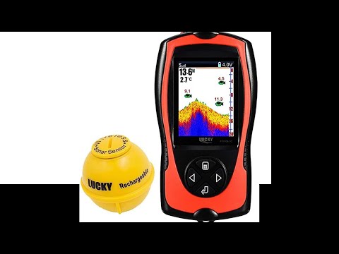 LUCKY Portable Fish Finder Transducer Sonar Sensor 147 Feet Water Depth Finder LCD Screen Echo Soun