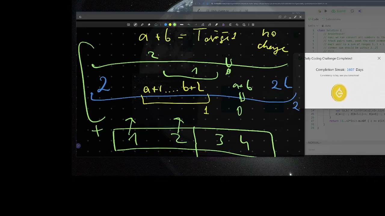 # 13.05.2026 [1674. Minimum Moves to Make Array Complementary]