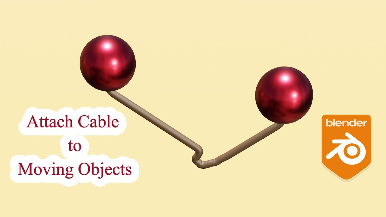 Blender tutorial Cable connected to objects Modeling and animation