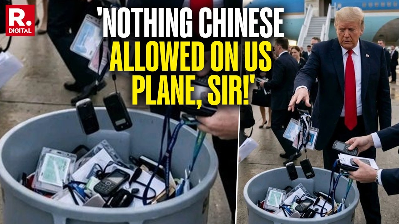 Trump Dumps Chinese Issued IDs, Cell Phones, Pins In Dustbin Before Leaving For US | VIRAL IMAGE