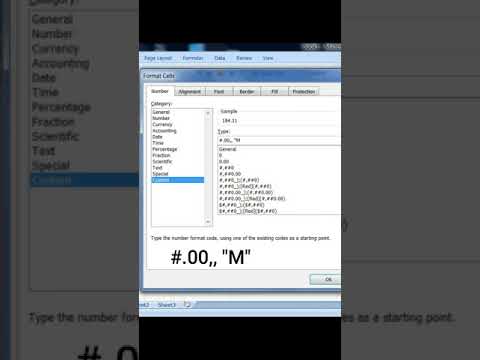 Show Numbers in Thousands or Millions in Excel. How to format numbers in millions . #shorts #excel