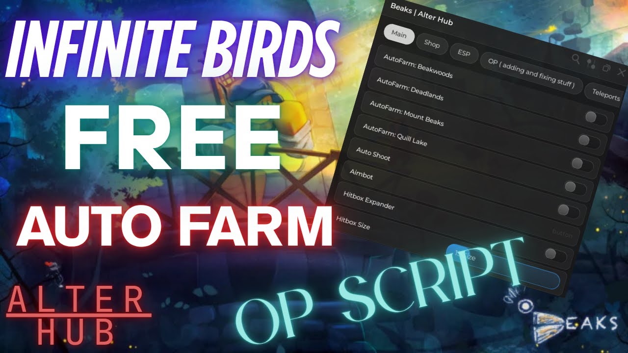 🔥 Alter Hub Script for BEAKS🐤| Auto Farm, Inf Birds, Teleport & More! | Roblox Exploits 2025