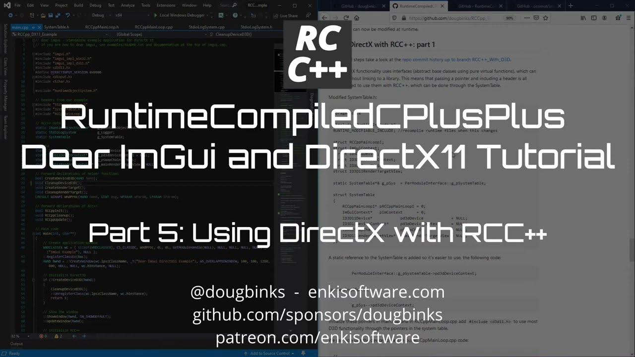 Runtime Compiled C++ - Dear ImGui and DirectX11 Tutorial 5: Using DirectX with RCC++