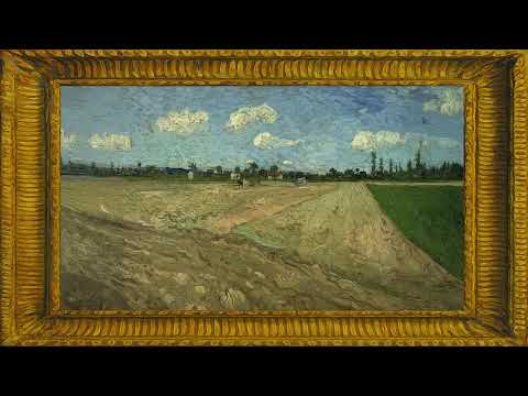 Van Gogh Plowed Field Under Blue Sky | 4K Frame TV Art for Relaxation, Ambient Decor & Wall Display