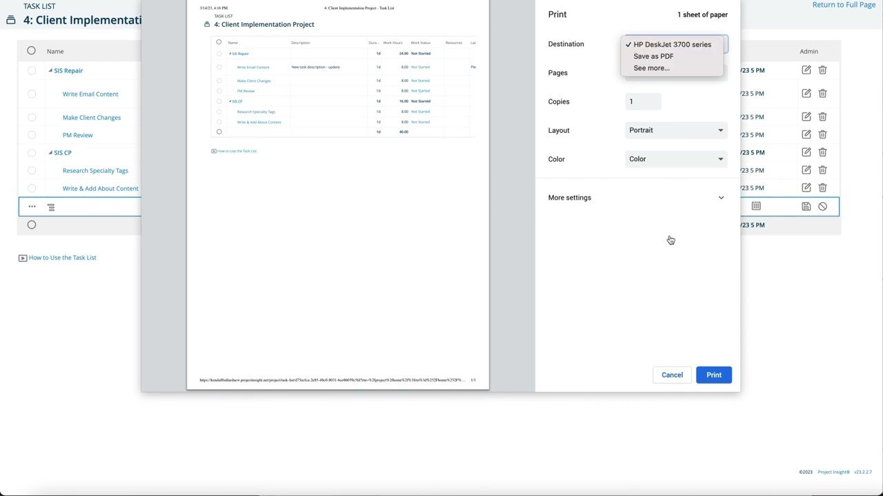 Task List Tips - Export, Save as PDF and Print Friendly