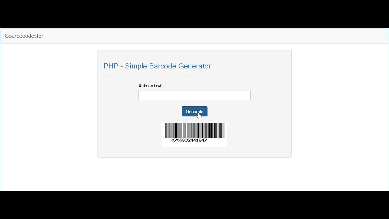 Creating a Simple Barcode Generator Web App in PHP Tutorial Demo
