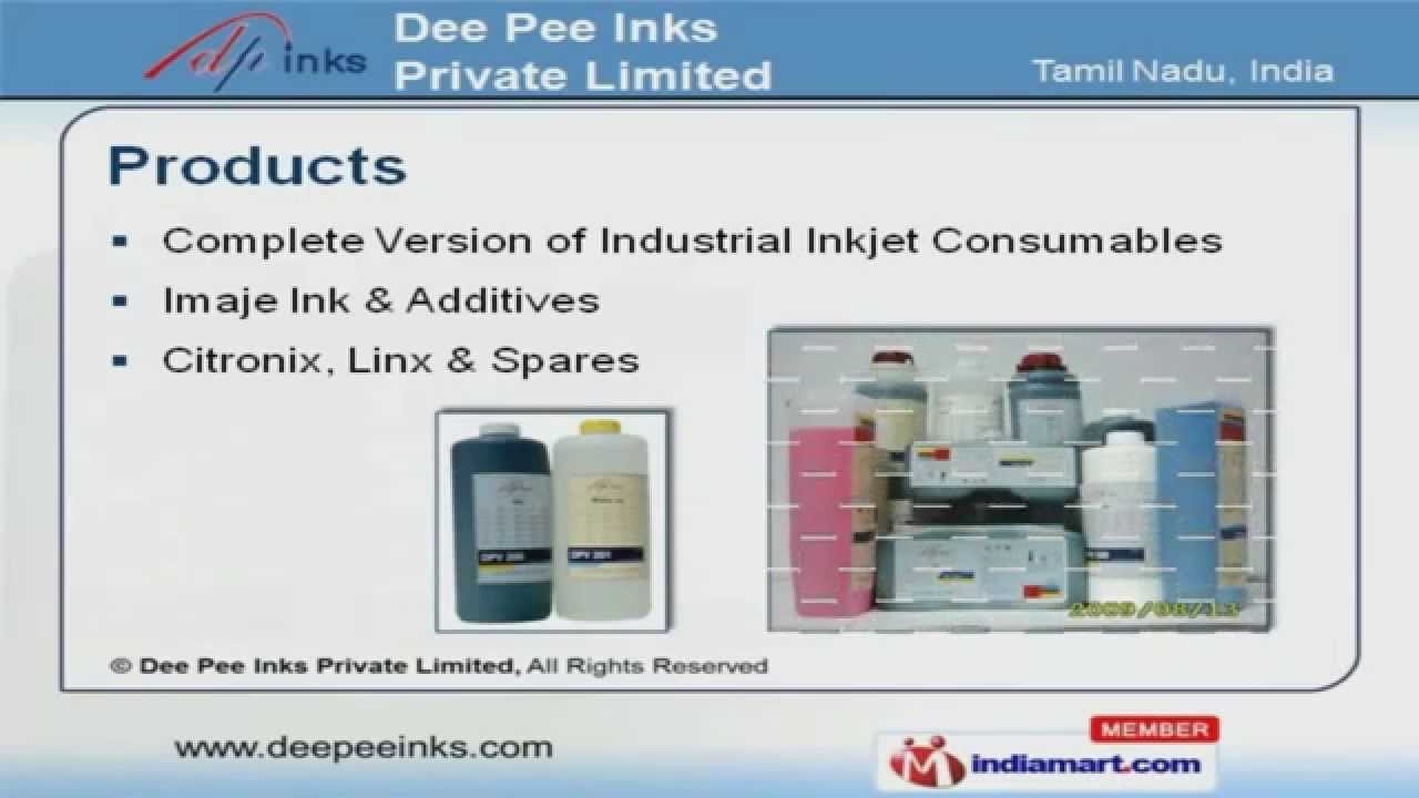 Inkjet Printer Inks by Dee Pee Inks Private Limited, Chennai