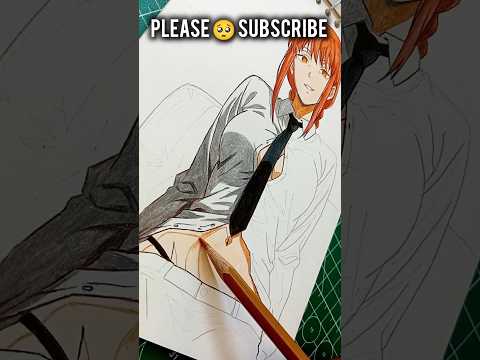 chainsawman 🍊 cute makima [ chainsawman want to ....] anime drawing #anime #animeart #makima #shorts