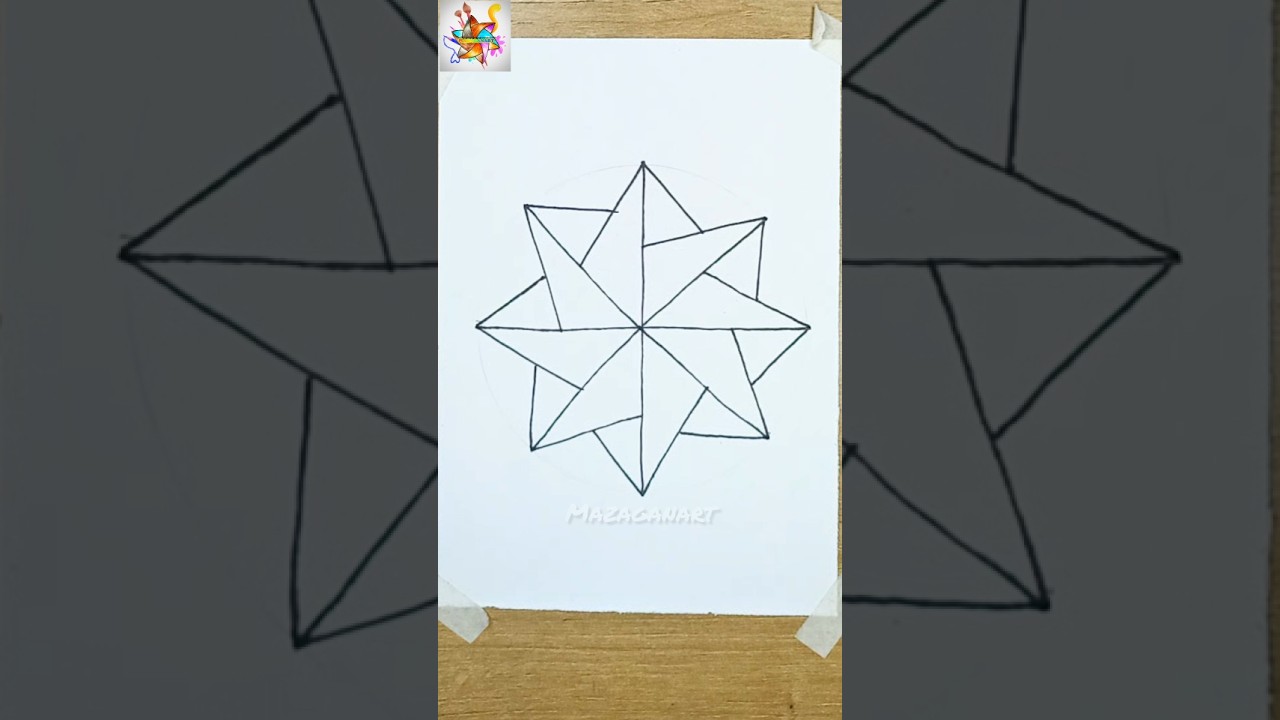 How to Draw an 8-Pointed Star ✨ | Easy Geometric Art
