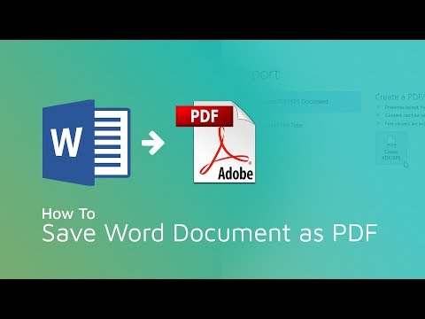 How to save a Word Document as a PDF