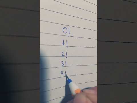 factorial values 1 to 7... #maths #solveinjustaminute