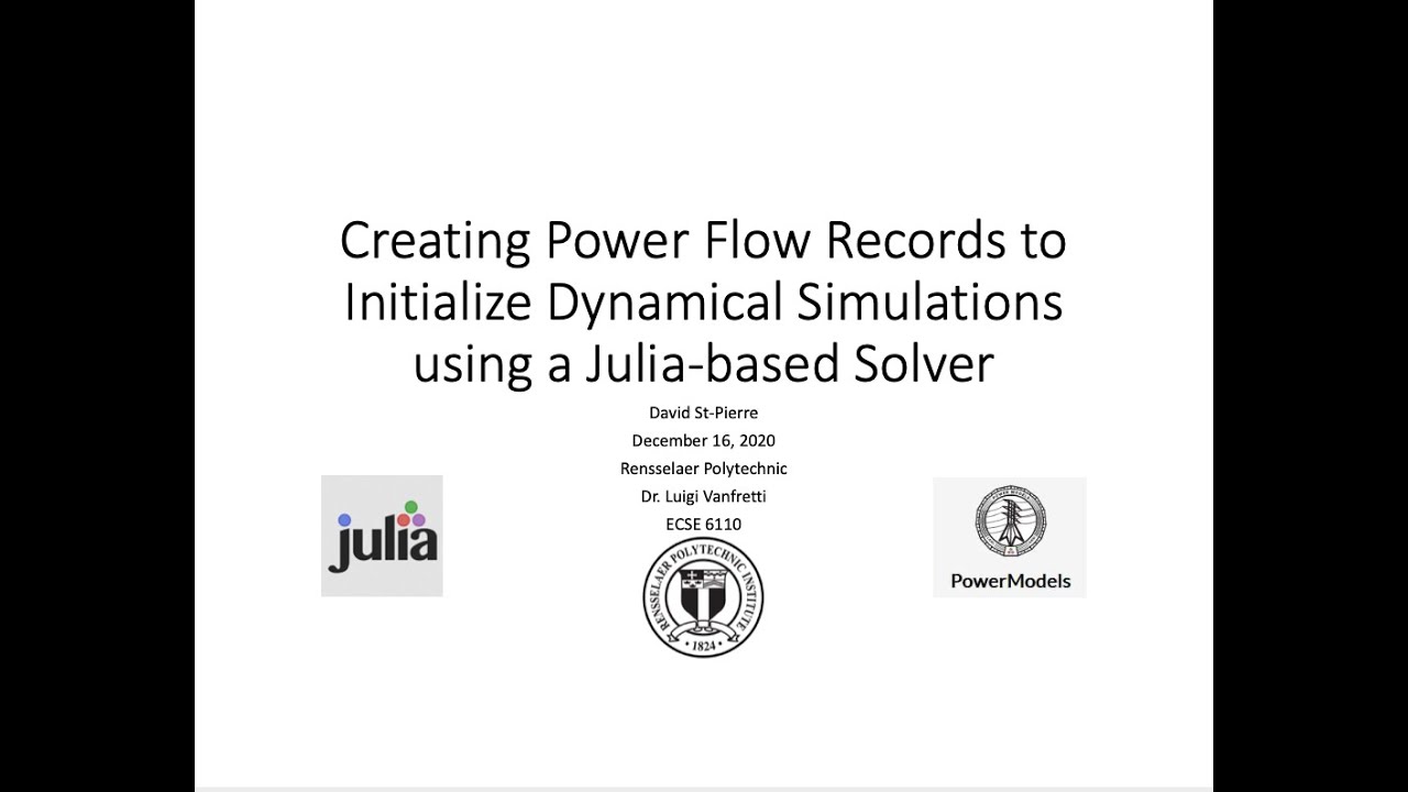 Creating Power Flow Records to Initialize Dynamical Simulations using a Julia-based Solver