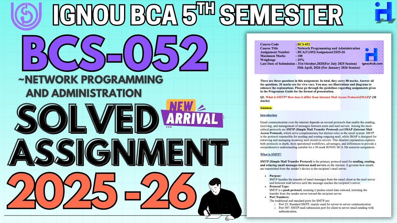BCS-052 Solved Assignment July-25/Jan-26 | IGNOU BCA (5th Sem) Assignment Solutions (2025-2026)